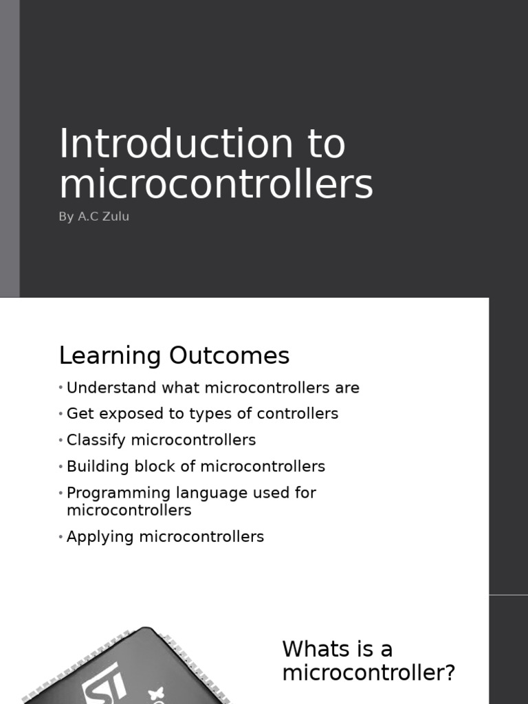 Introduction To Microcontrollers | PDF | Microcontroller | Manufactured ...