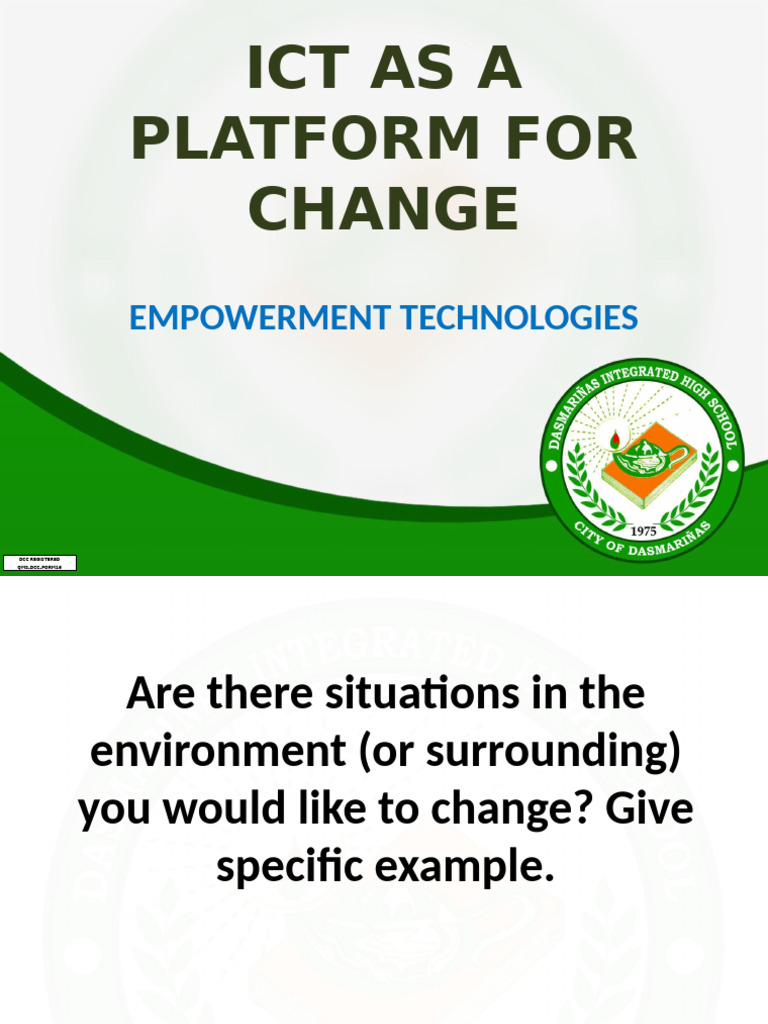 ICT for Social Change and Advocacy | PDF | Educational Technology ...