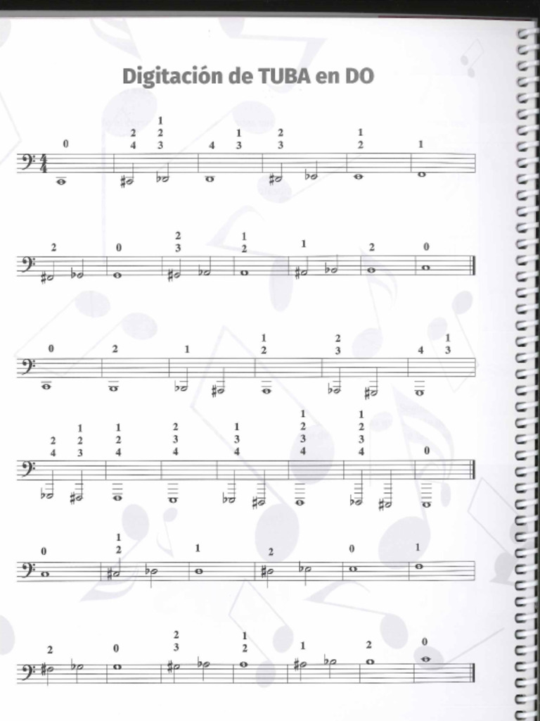 Posiciones de La Tuba en Do y Si Bemol | PDF