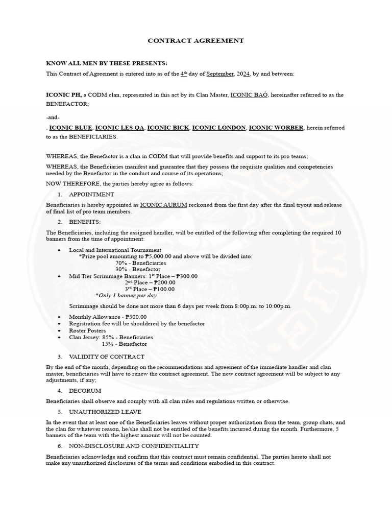 Iconic Au Contract Agreement-1 | PDF | Contract Law | Legal Communication