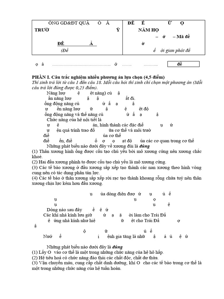 Đề Tham Khảo Giữa Hkii - KHTN8 | PDF