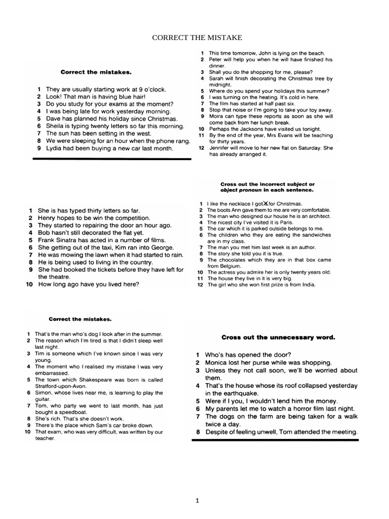 Correct The Mistake | PDF
