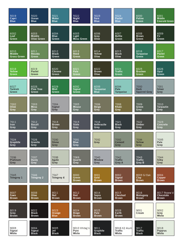 RAL - Colour - Pag 2 | PDF | Green | Brown