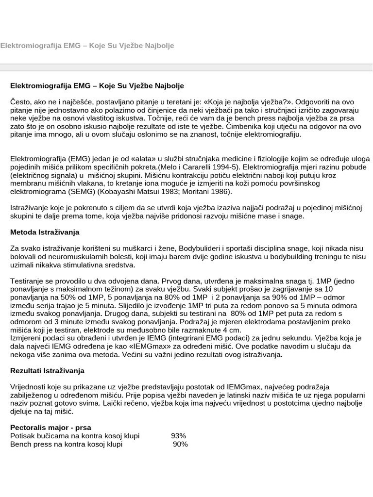 Elektromiografija EMG | PDF