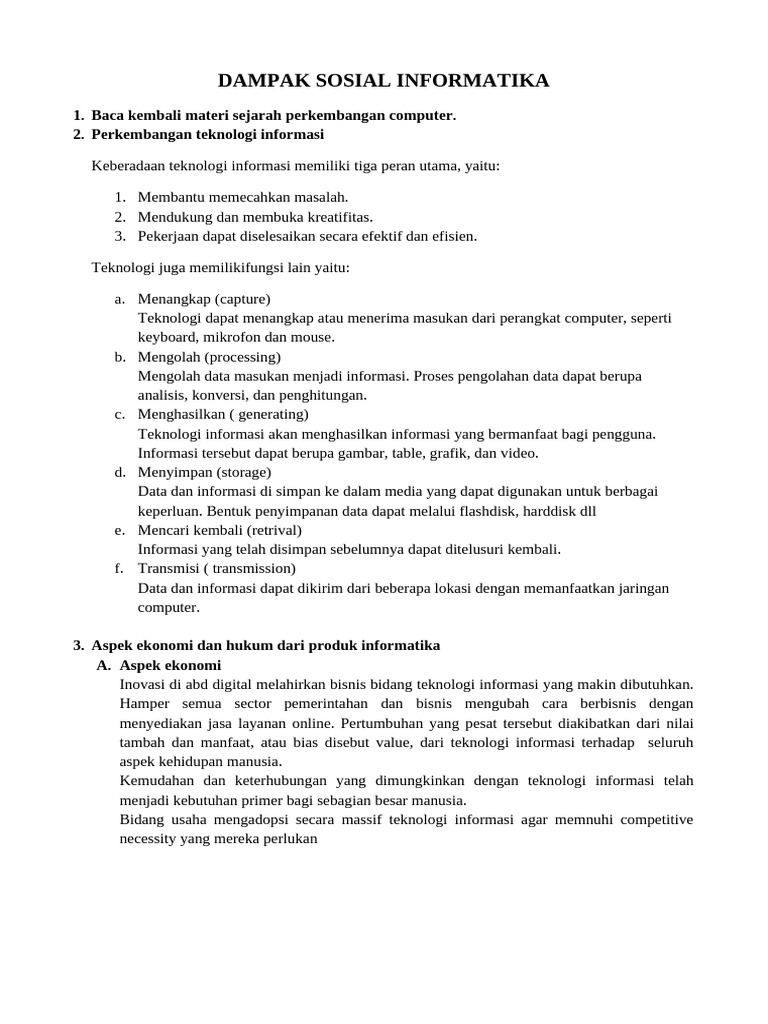DAMPAK INFORMATIKA | PDF