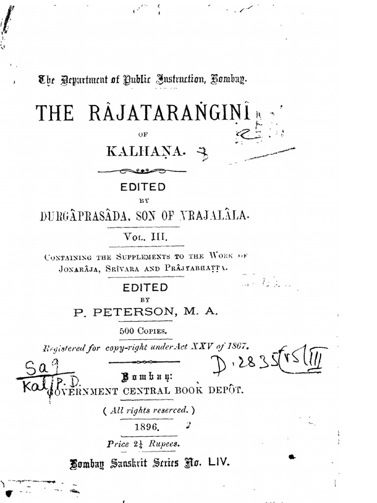 The Rajatarangini of Kalhana - Vol 3 | PDF