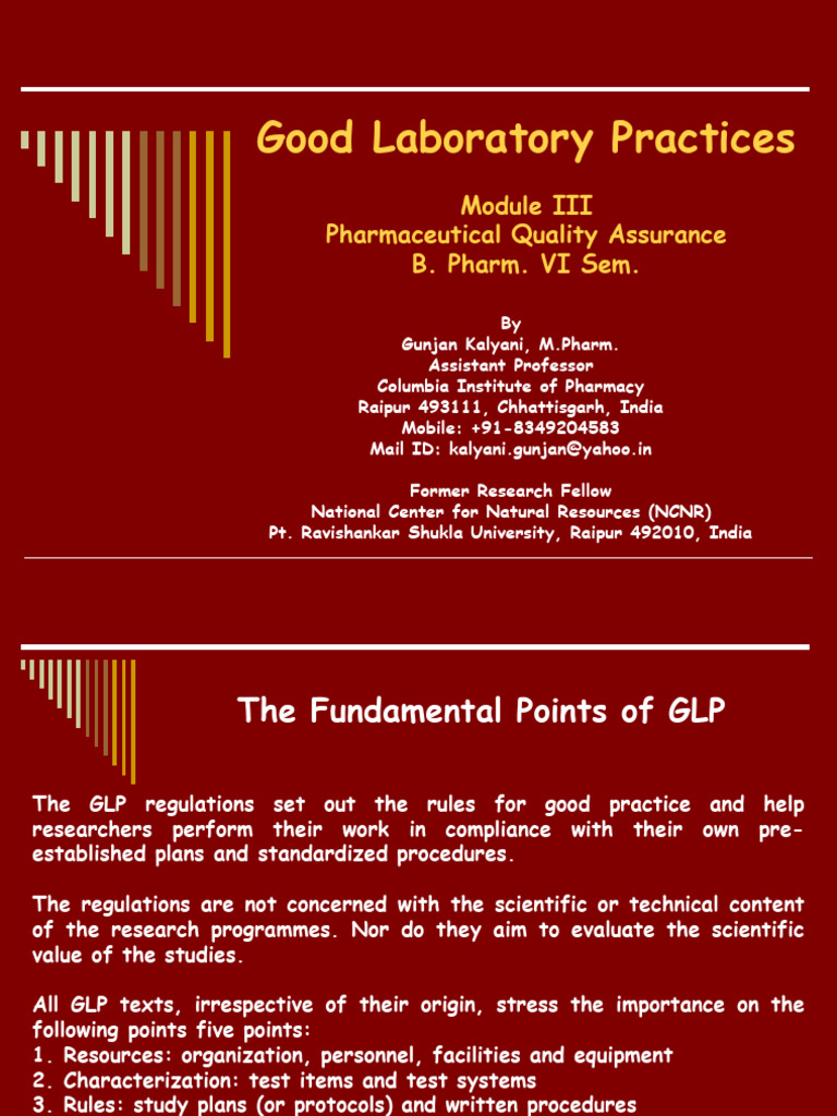 Good Laboratory Practices | PDF | Quality Assurance