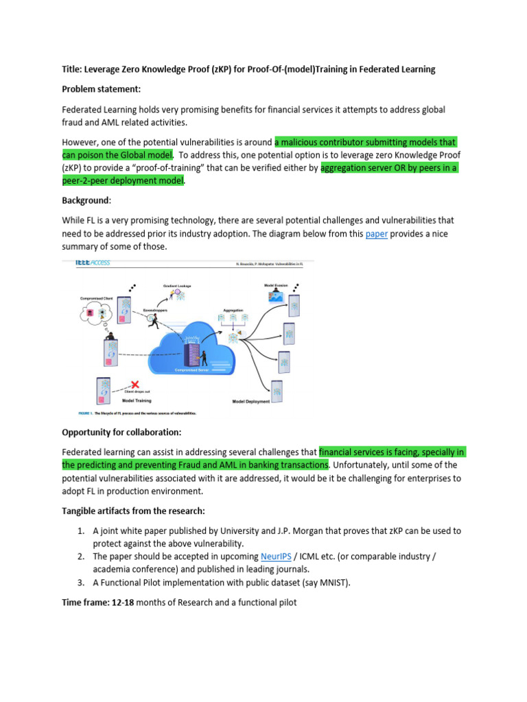 Univ Collaboration - Research Zero Knowledge Proof For Proof Training ...