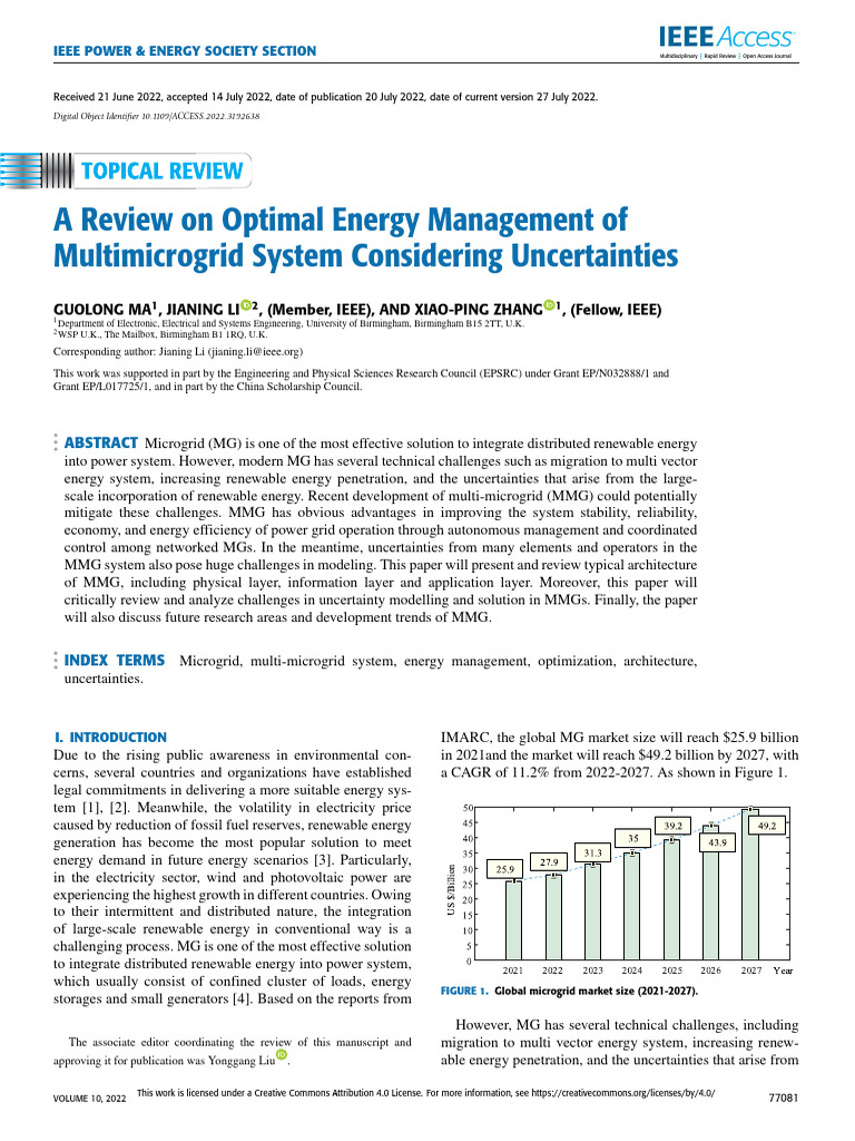 A Review On Optimal Energy Management of Multimicrogrid System ...