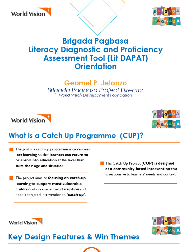 Brigada Pagbasa Literacy DAPAT Orientation - DepEd R9 | PDF | Literacy ...