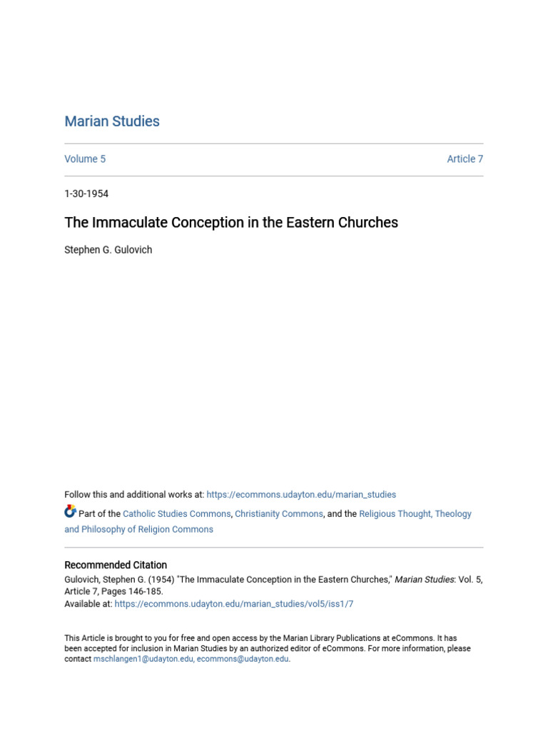 The Immaculate Conception in The Eastern Churches | PDF | Original Sin ...