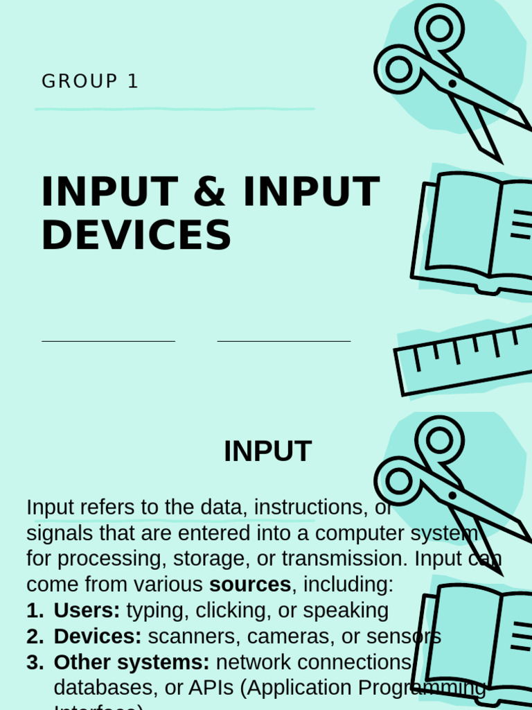 GROUP 1 - Input and Input Devices | PDF | Input/Output | Computer Keyboard