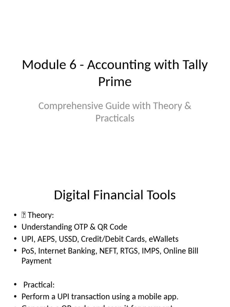 Tally Prime Accounting Guide: Theory & Practice | PDF