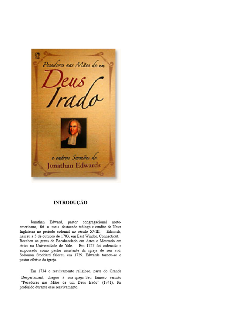 Jonathan Edwards - Pecadores Nas Maos de Um Deus Irado 2 | PDF ...