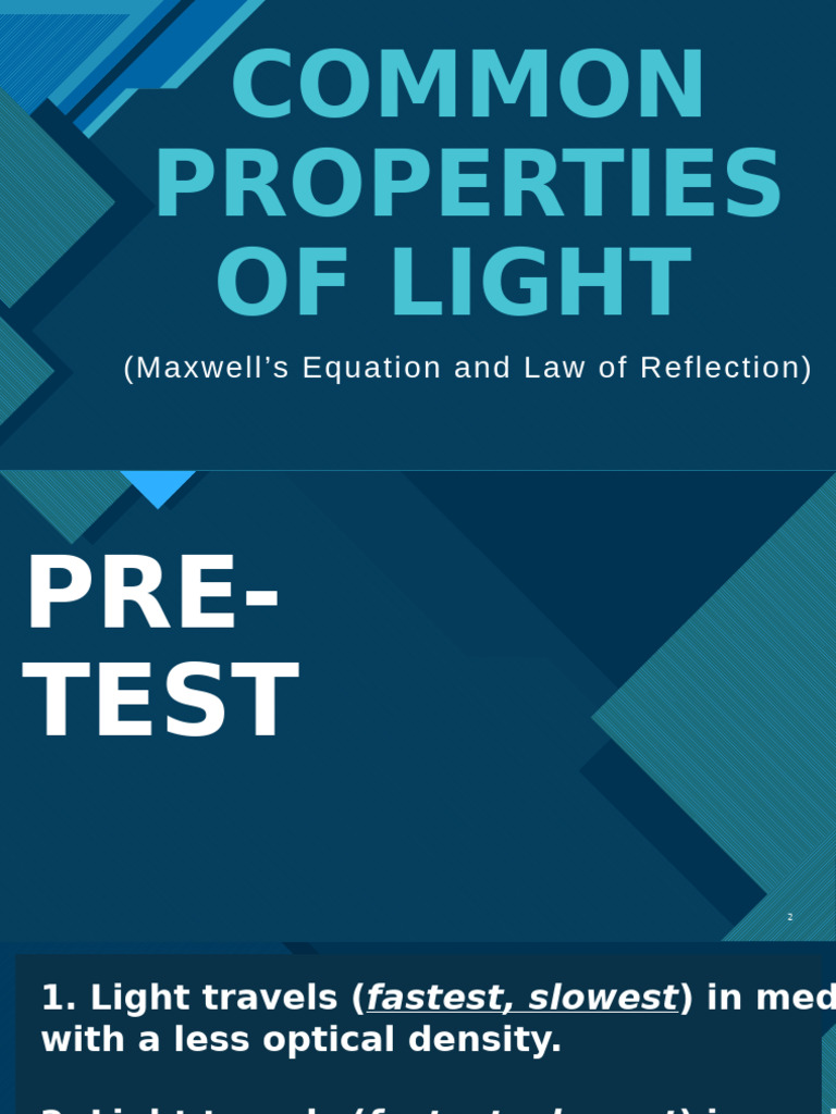 Properties of Light and Reflection Laws | PDF | Waves | Reflection ...