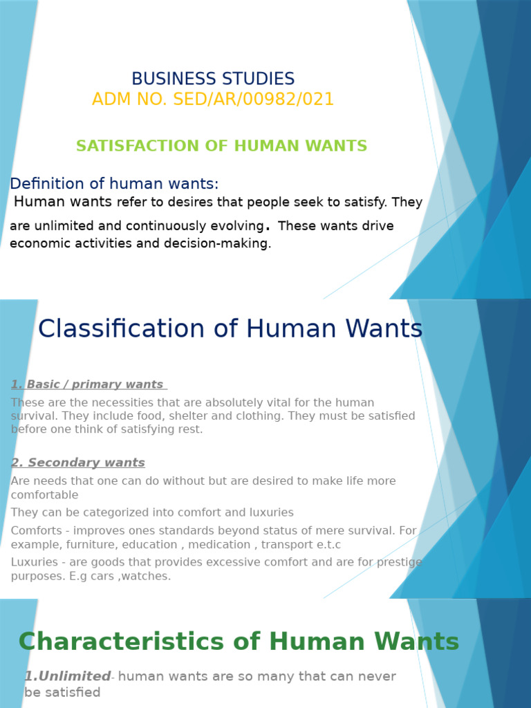 Classification of Human Wants Explained | PDF