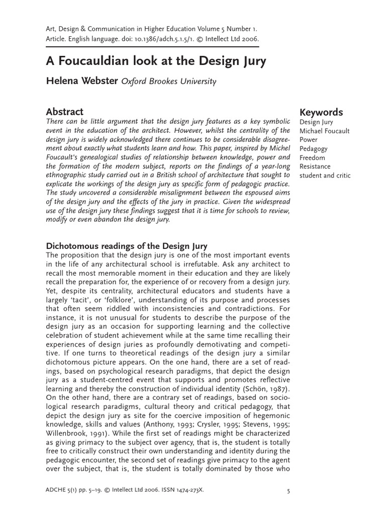 Foucault's Analysis of Design Jury Dynamics | PDF | Michel Foucault ...