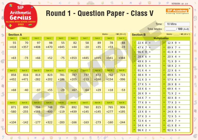 AGC Question Paper Class 5.a8f3dc10 | PDF