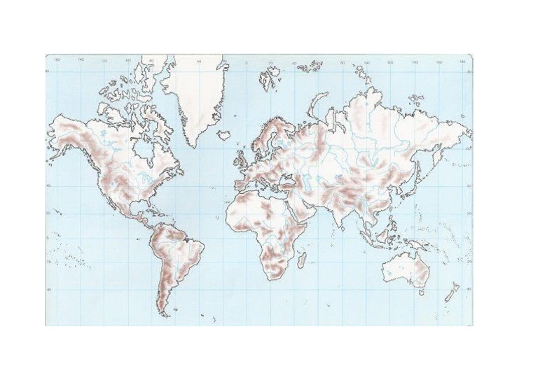 Mapa Mundi Fisico Mudo | PDF