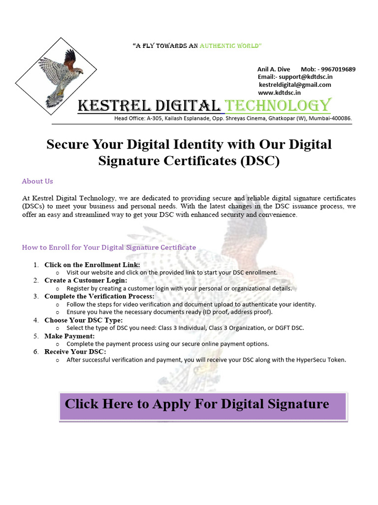 Enroll for Digital Signature Certificates | PDF | Applications Of ...