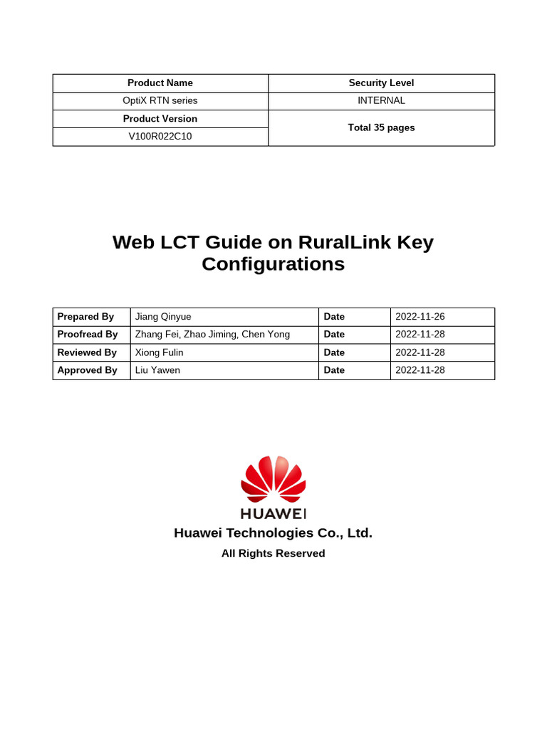 Web LCT Guide On RuralLink Key Configurations V1.3 | PDF | Data ...