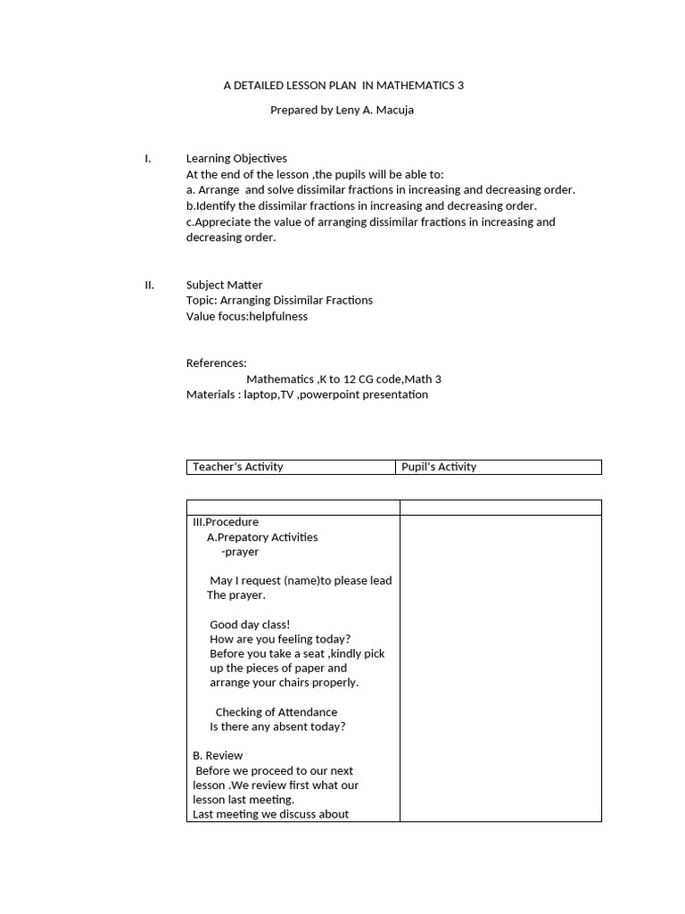 Arranging Dissimilar Fractions | PDF | Mathematics | Learning