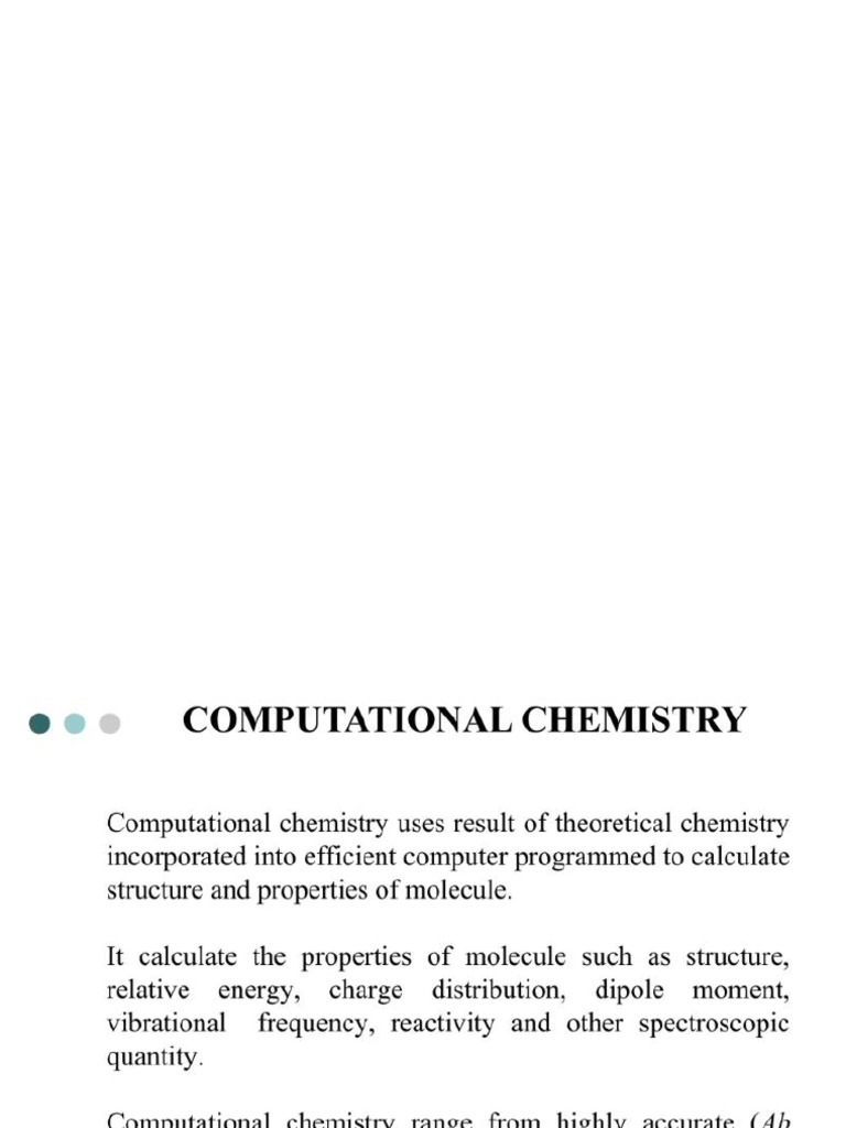 5.1 Computational Chemistry | PDF
