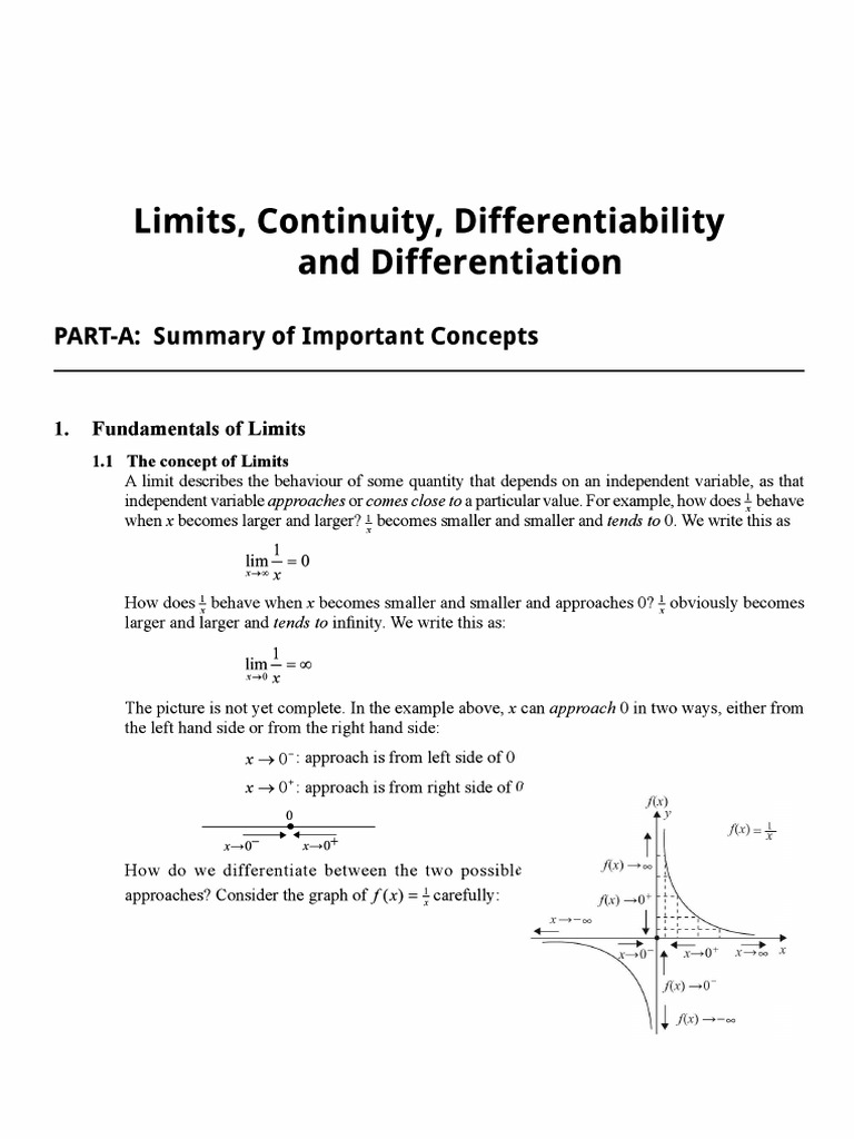 Limits, Conti. Differentia | PDF