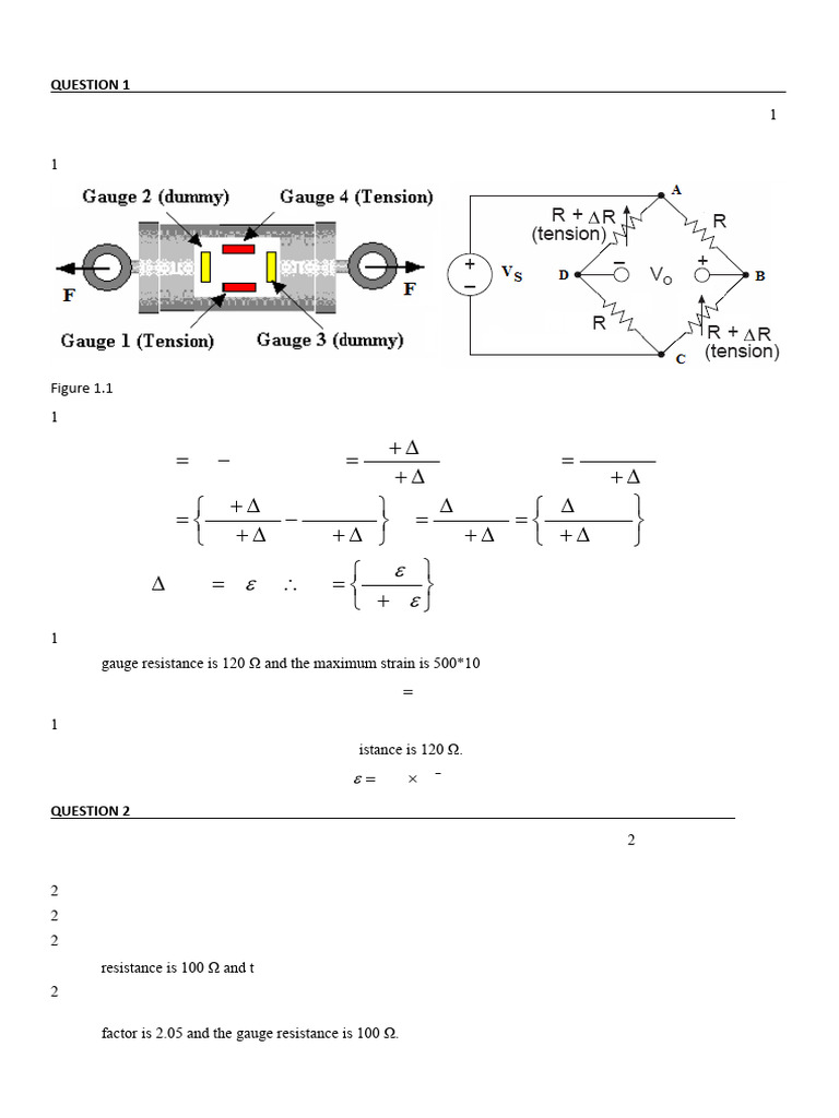 Strain Gauge Measurement Techniques | PDF | Deformation (Engineering ...