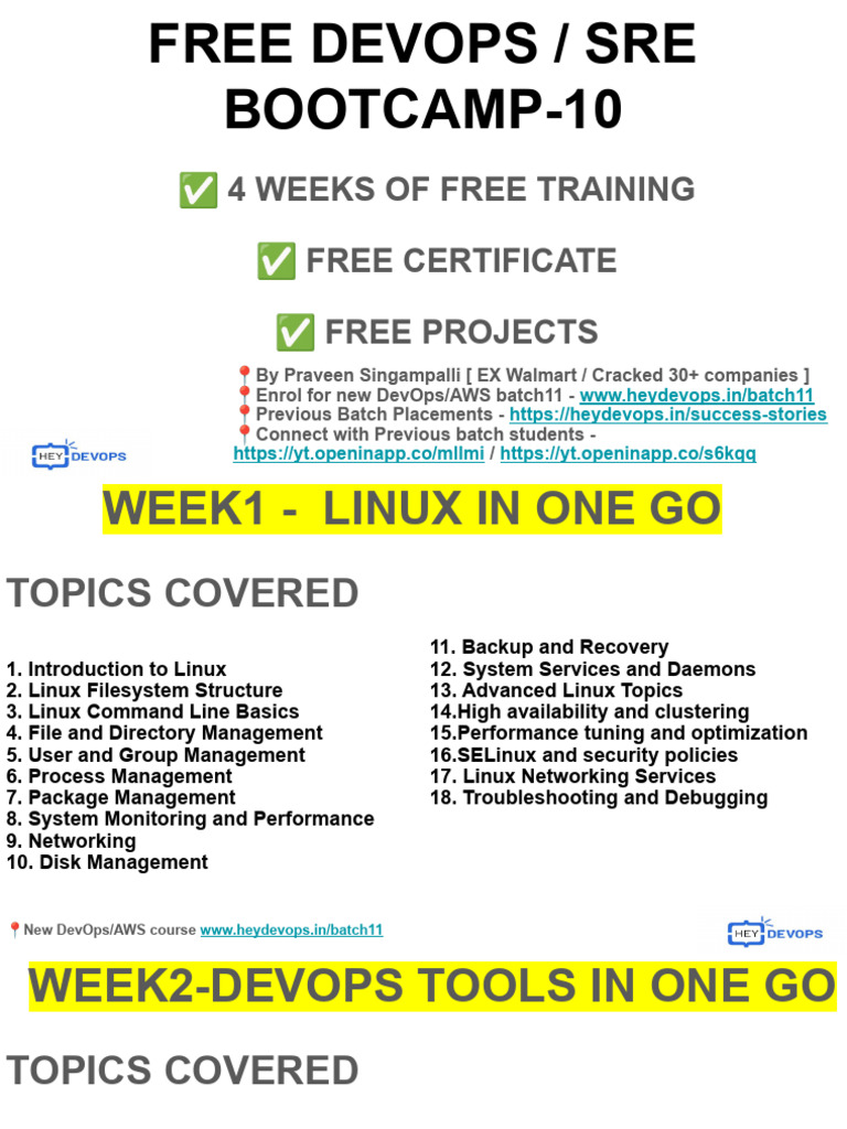 Free Devops Sre Bootcamp 10 | PDF | Linux | Computer Science