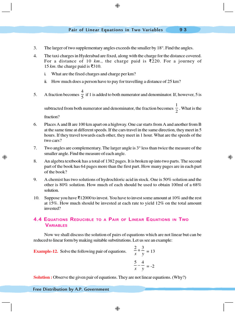 10th-Class-Maths-Textbook-Pdf-Part2 | PDF | Quadratic Equation | Equations