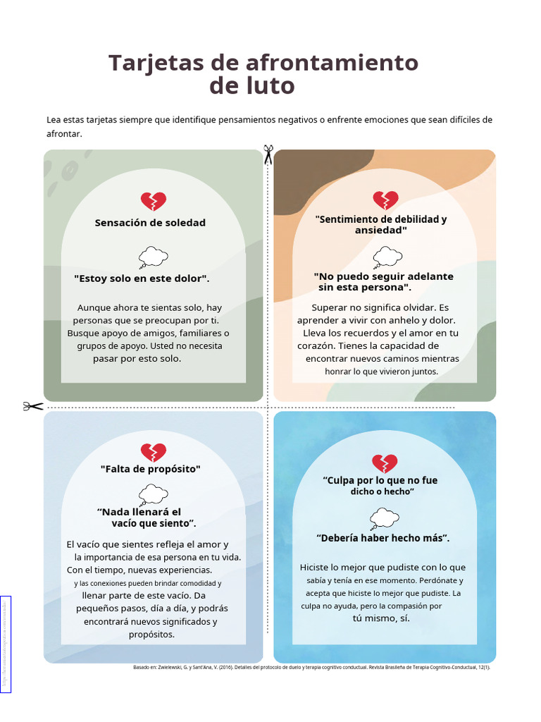 Tarjetas De Habilidades De Afrontamiento Para Imprimir Guía Para La
