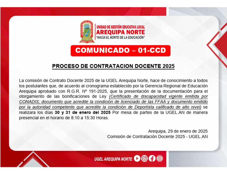 COMUNICADO-001-2025-CCD | PDF