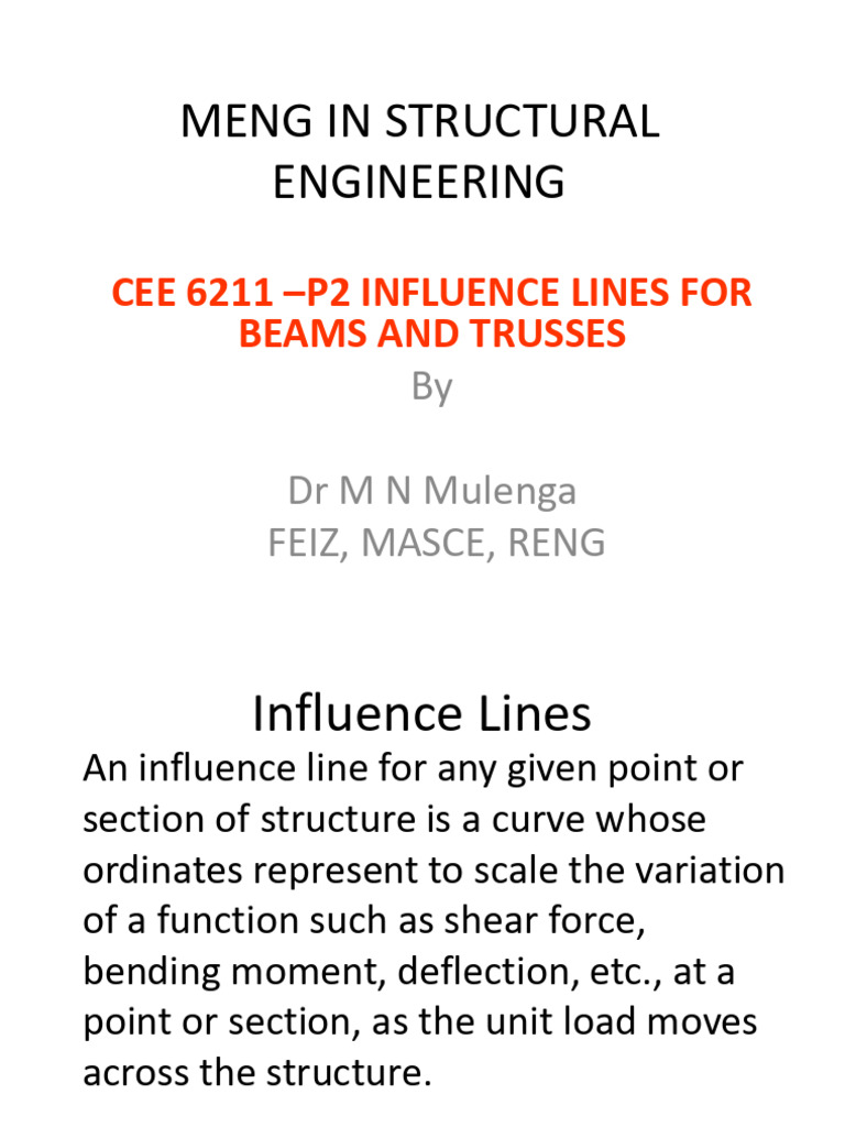 CEE 6211 P2 Influence Lines | PDF | Beam (Structure) | Truss