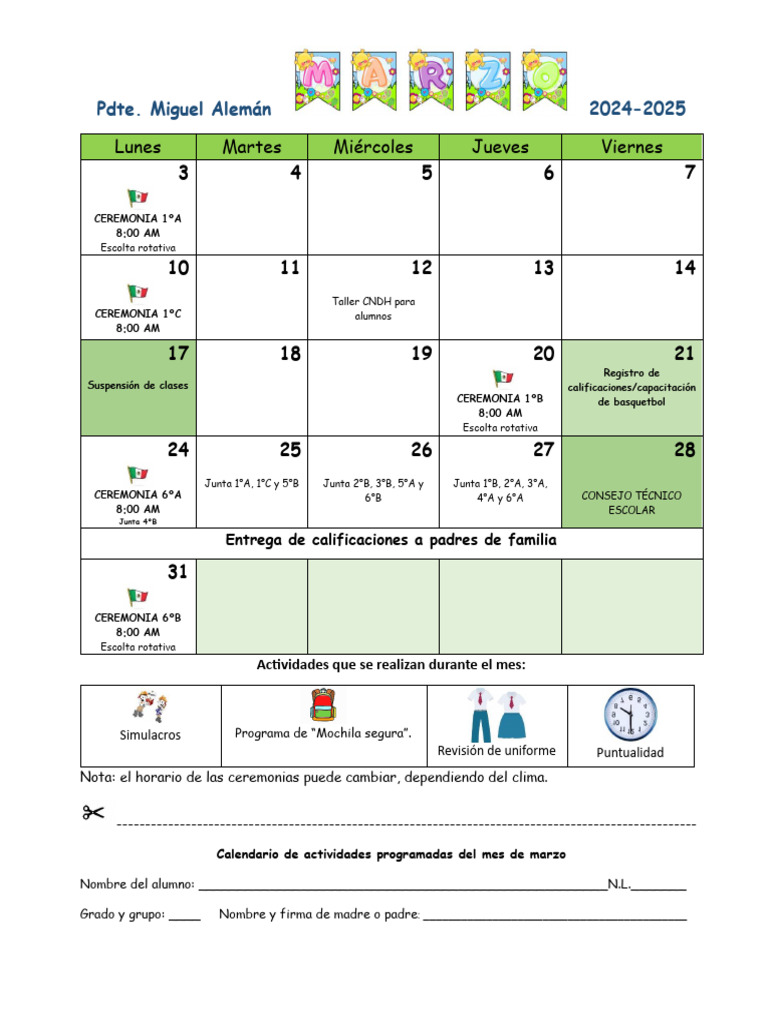 Calendario Marzo | PDF