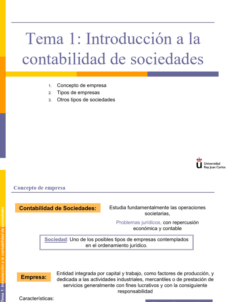 Tema 1 CS IntroducciÃ³n | PDF | Sociedad de responsabilidad limitada | Contabilidad