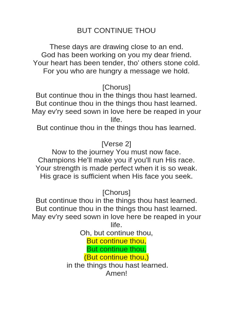 But Continue Thou. | PDF
