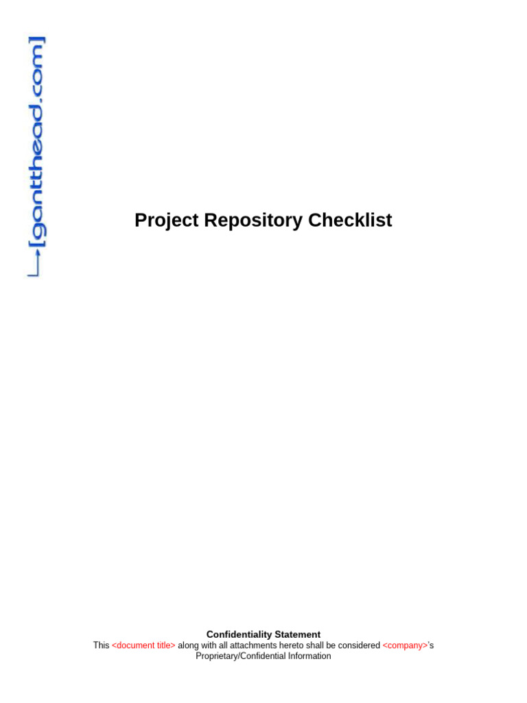 PM Project Repository Checklist | PDF