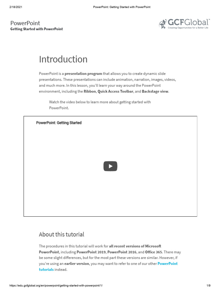 PowerPoint Basics: Interface Overview | PDF | Microsoft Power Point ...