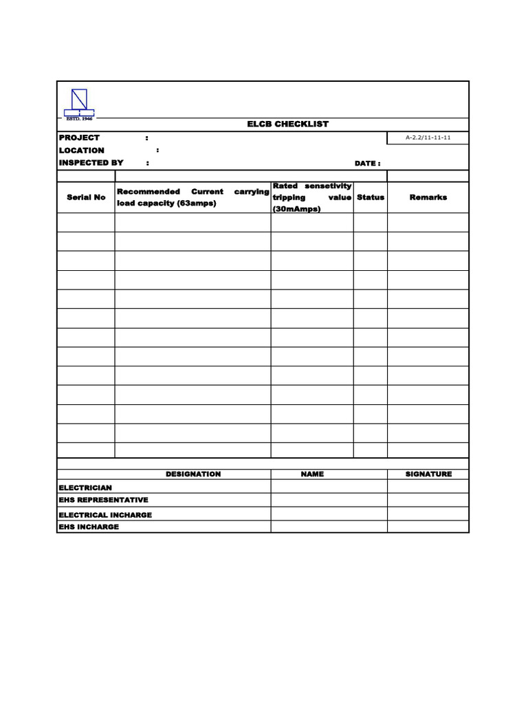 ELCB Checklist | PDF