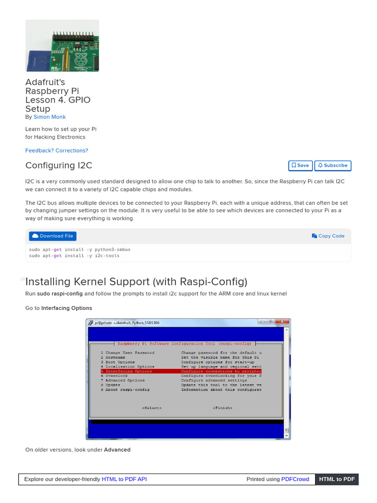 Raspbery Configuring I2C | PDF | Raspberry Pi | Computing