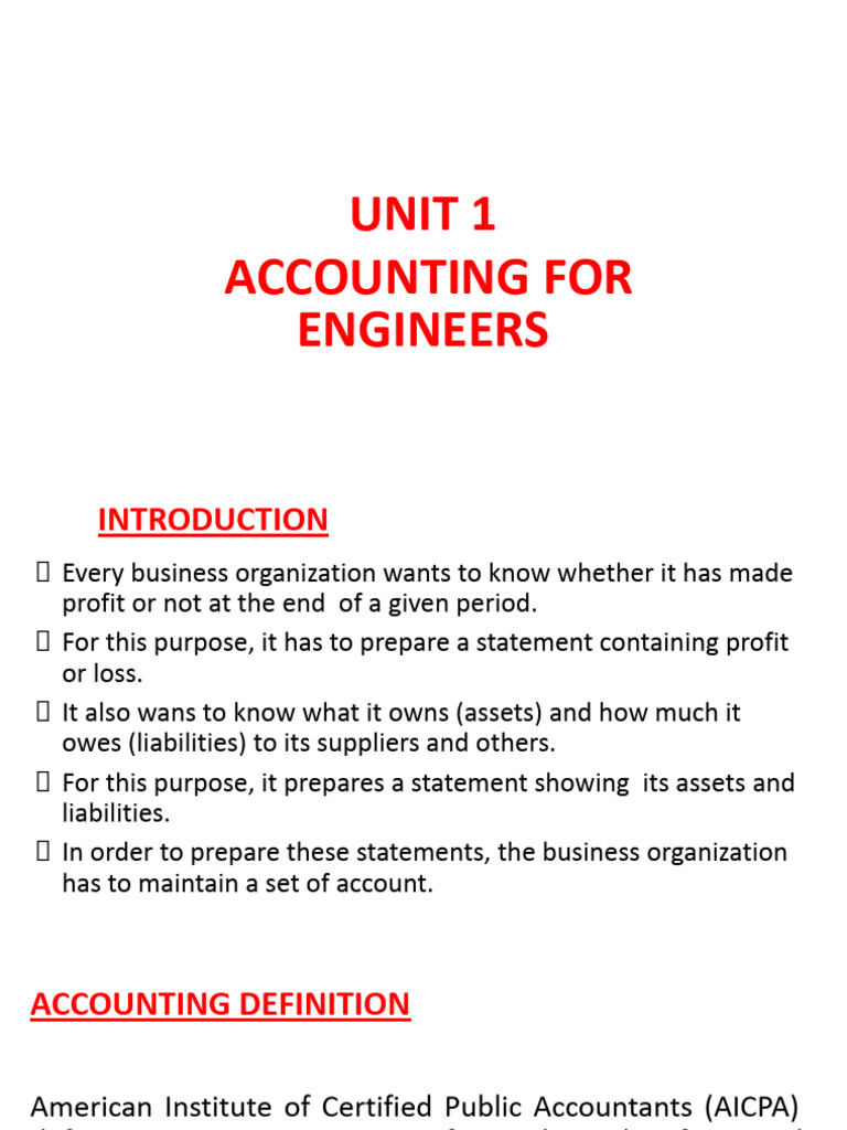 Accounting Fundamentals for Engineers | PDF