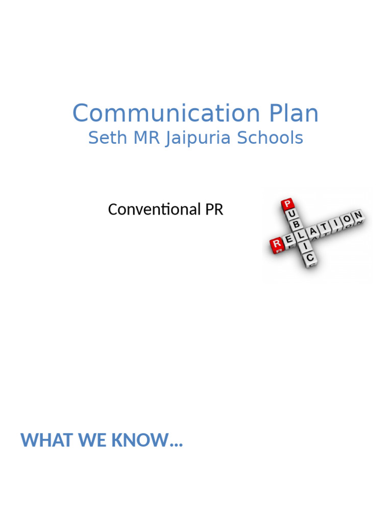 Communication Plan - Seth MR Jaipuria School | PDF | Brand | Franchising