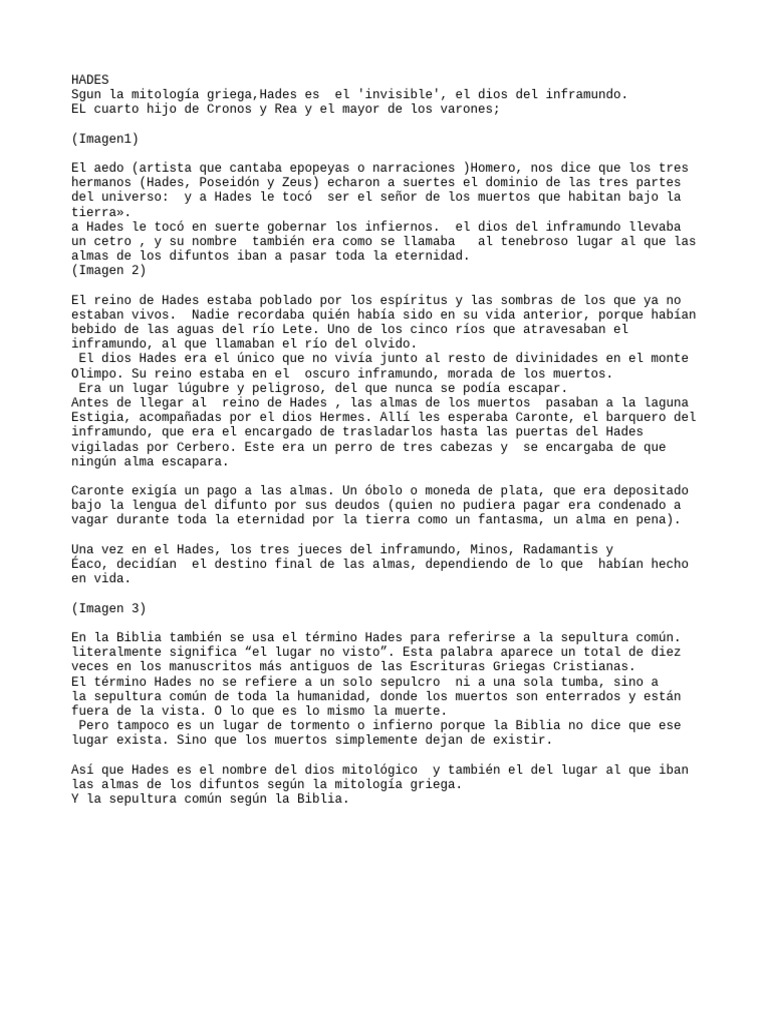Hades | PDF | Inframundo griego | infierno
