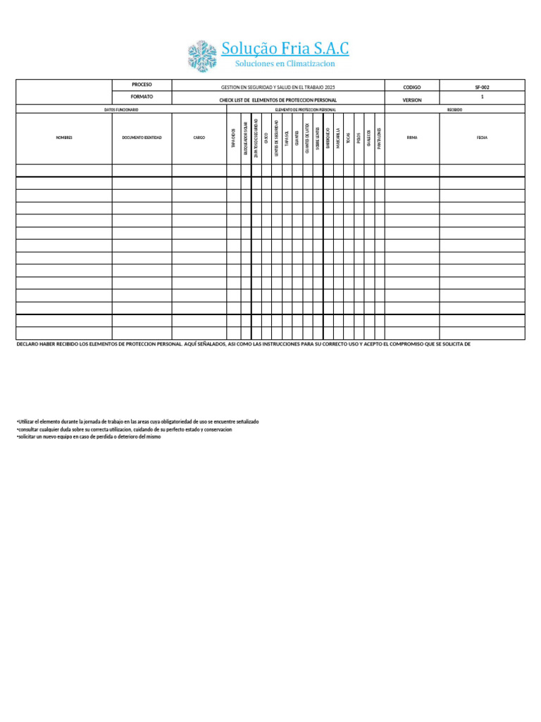 REGISTRO DE EPP | PDF