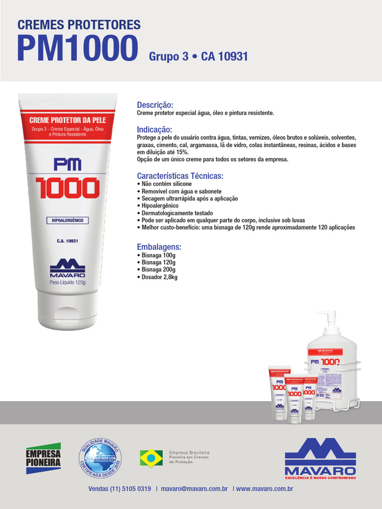 Ficha Técnica Creme Mavarro | PDF | Processos industriais | Materiais
