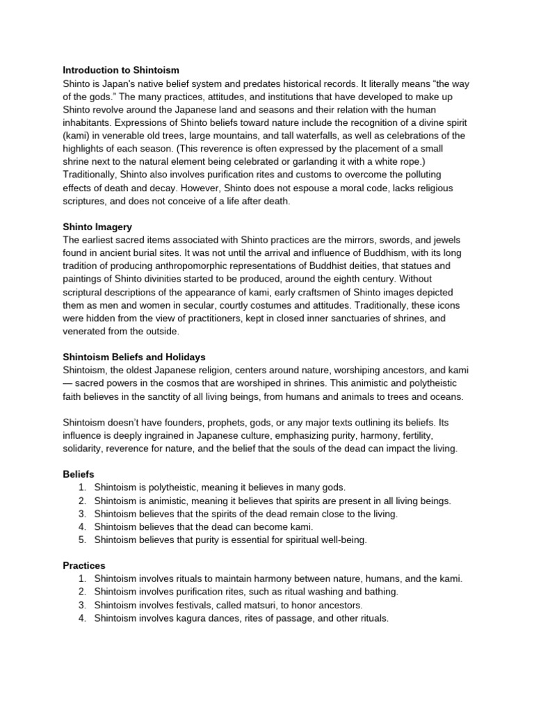 Understanding Shintoism: Beliefs & Practices | PDF | Shinto | Polytheism