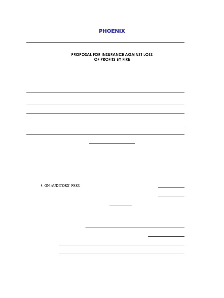 Fire Business Interruption Proposal | PDF | Insurance | Business