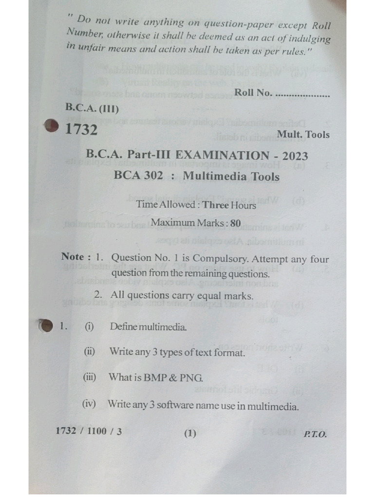 Multimedia BCA Final Year | PDF