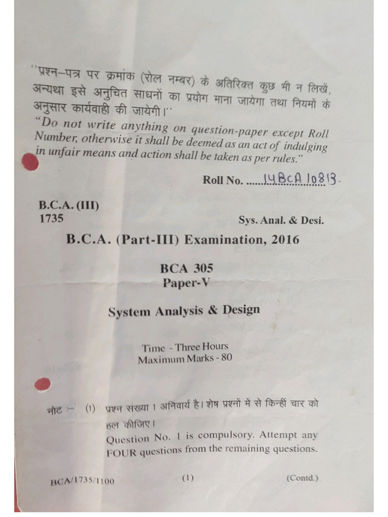 System Analysis and Design BCA Final Year | PDF